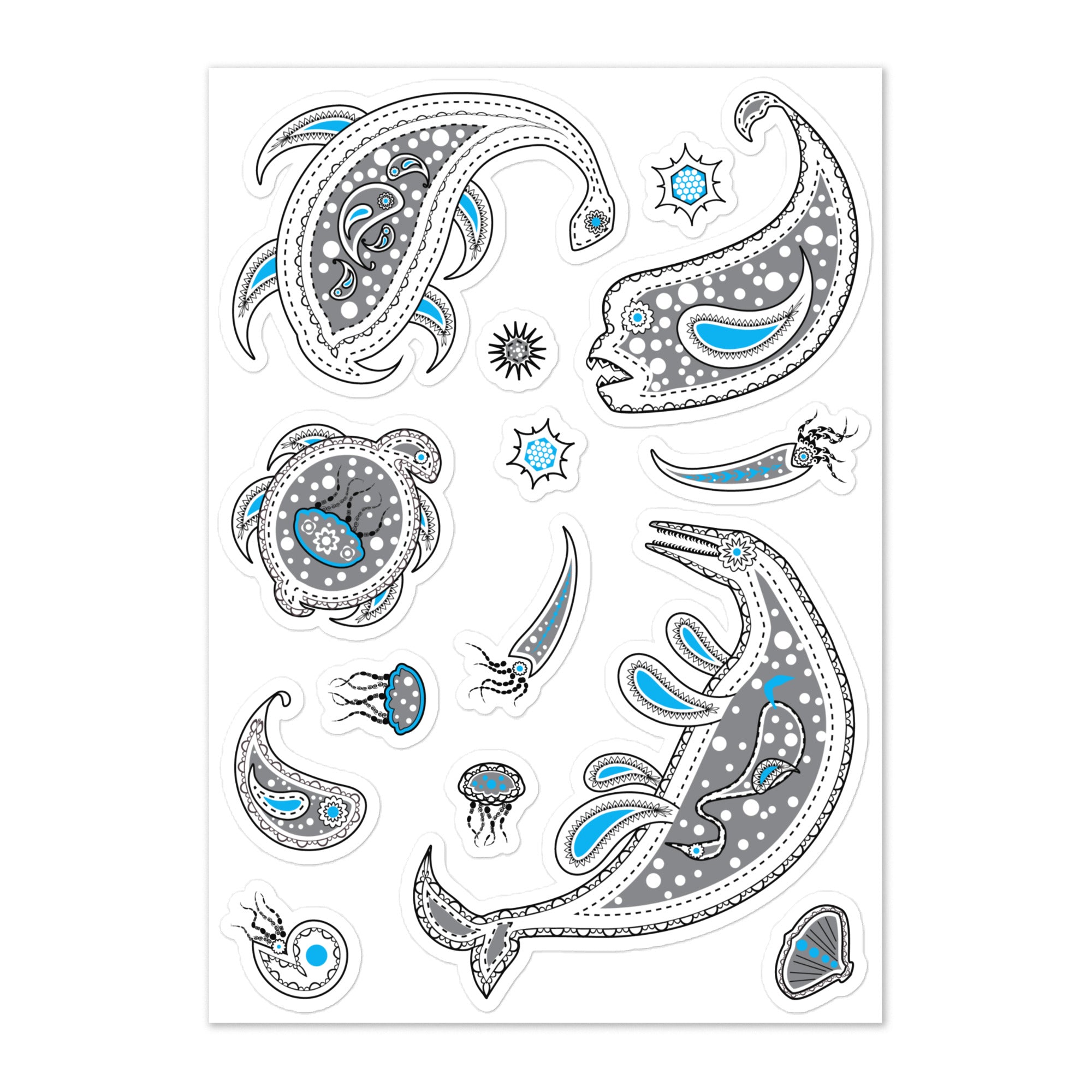 Kansas Cretaceous Paisley Sticker sheet – Geopetal Fabric